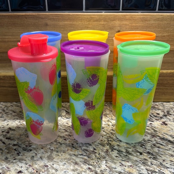 Tupperware | Kitchen | Tupperware Colorful Fruit Tumblers | Poshmark